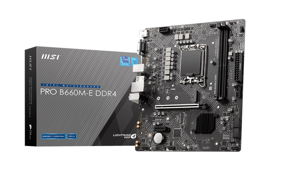 PŁYTA GŁÓWNA 1700 MSI PRO B660M-E DDR4 B660/DDR4/SATA3/RAID/M.2/U3.2/mATX MSI - Mogado sp. z o ...